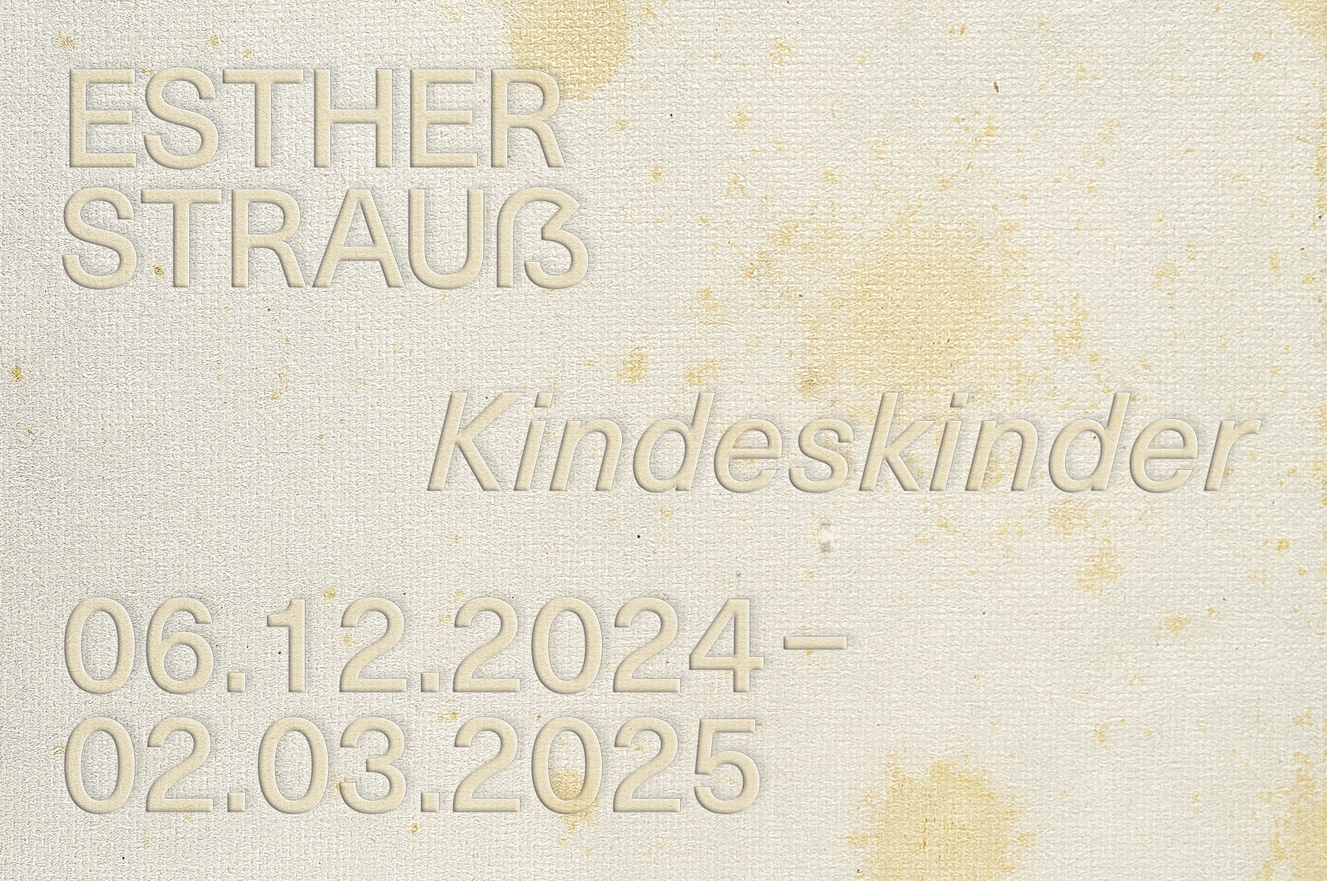ESTHER STRAUß Kindeskinder - Taxispalais